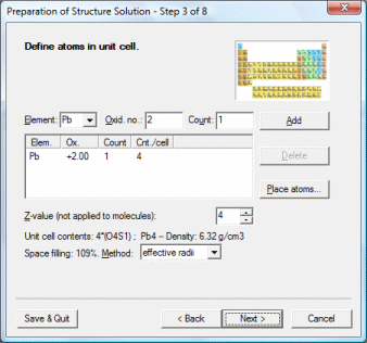 Endeavour Features: Structure Solution Wizard