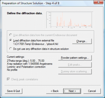 Endeavour Features: Structure Solution Wizard